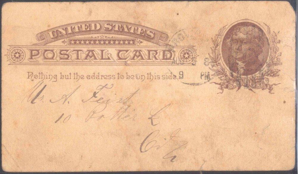 USA 1880, Ganzsache mit rückseitig deutschem Text | Badisches Auktionshaus