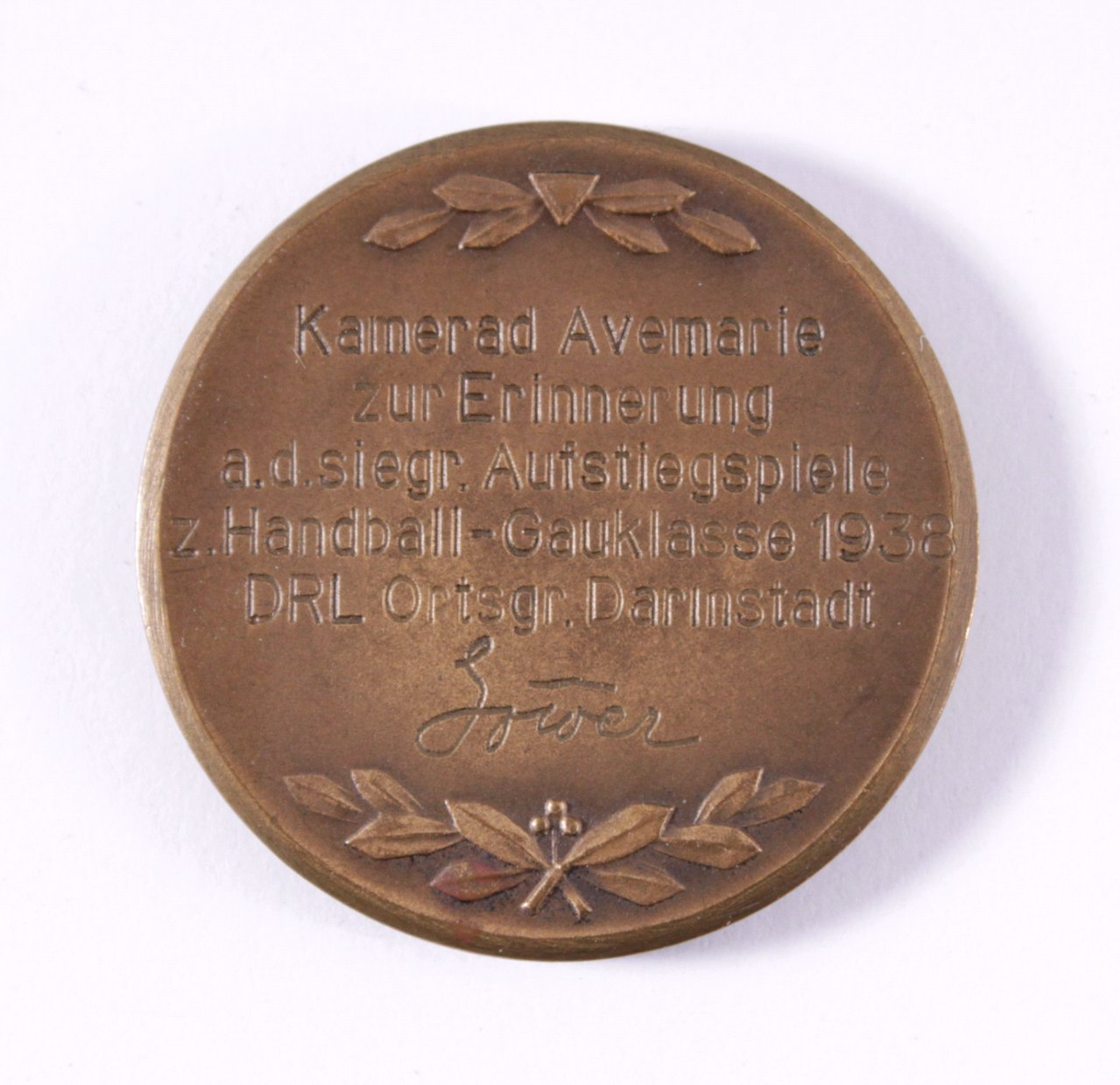 Medaille Adolf Hitler, Handball-Gauklasse Darmstadt | Badisches ...