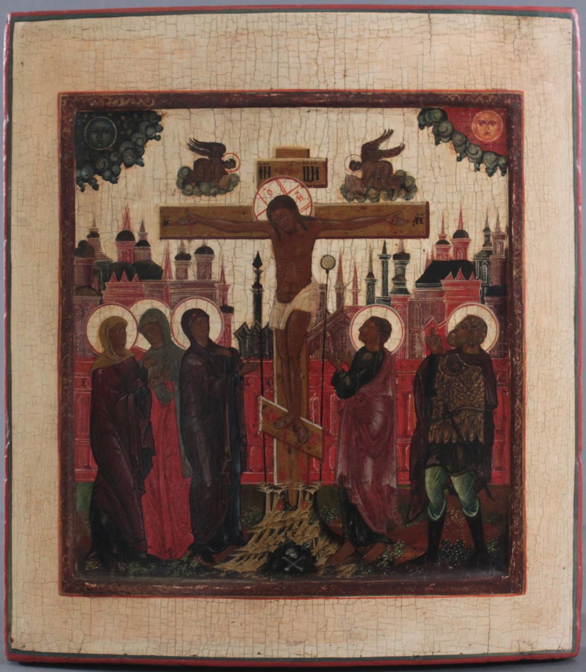 Ikone mit der Kreuzigung Christi – Raspjatie | Badisches Auktionshaus