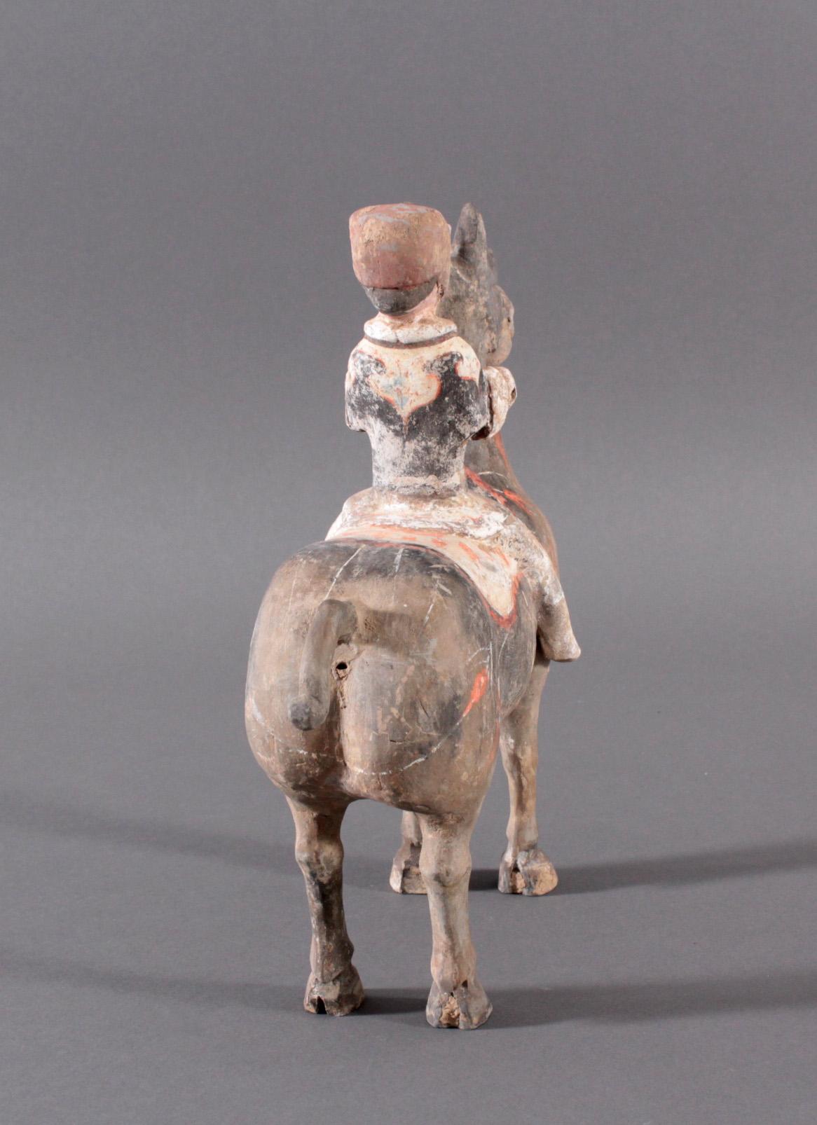 China Han-Dynastie, Pferd mit Reiter aus gebranntem Ton | Badisches ...