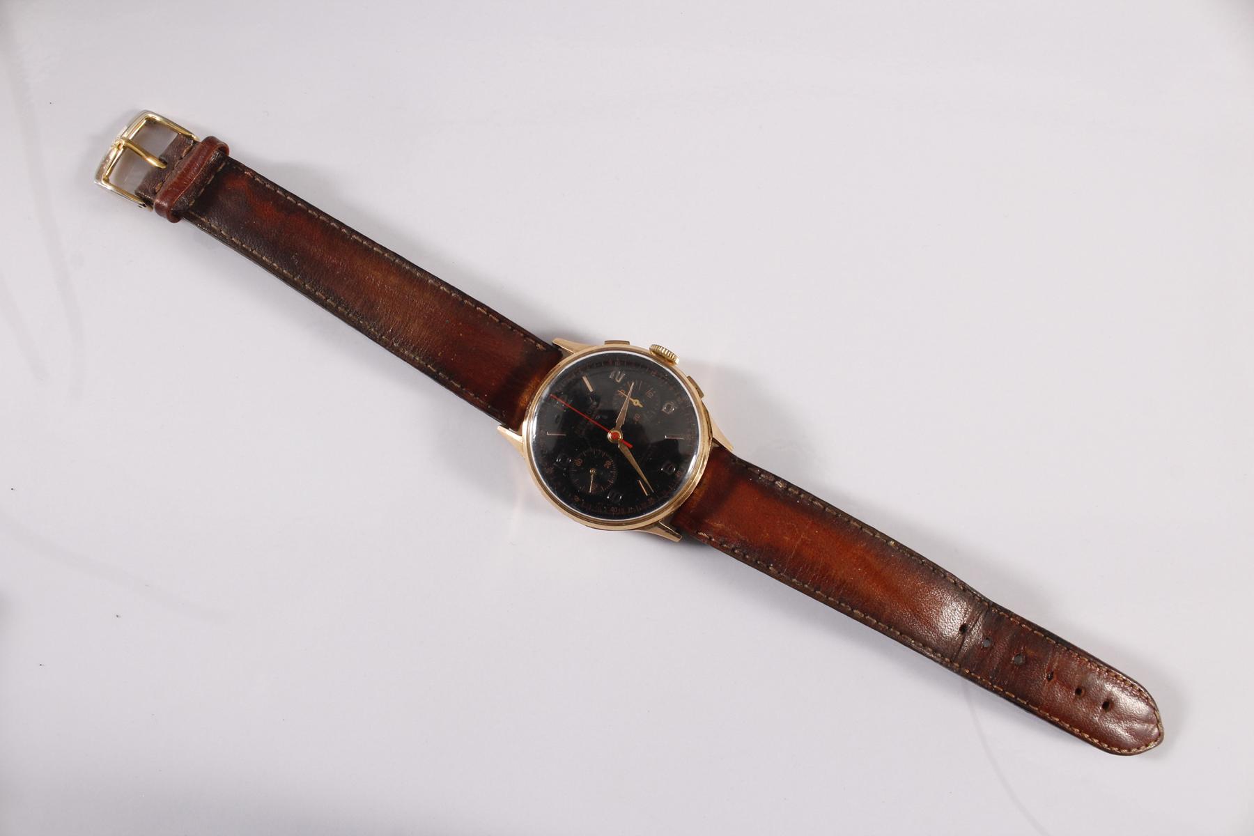 Benmore Herrenarmbanduhr mit Chronograph, 18 kt Gelbgold | Badisches ...