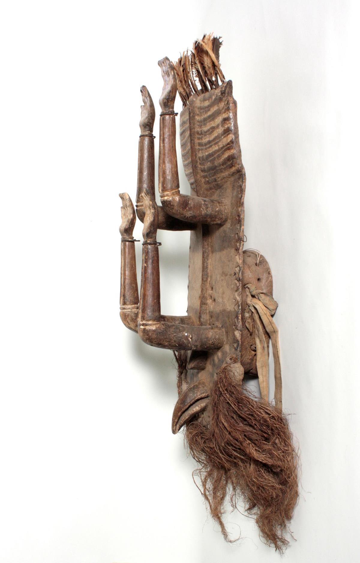 Beeindruckende Maske der Grebo-Kru, Liberia, Elfenbeinküste, 1. Hälfte ...