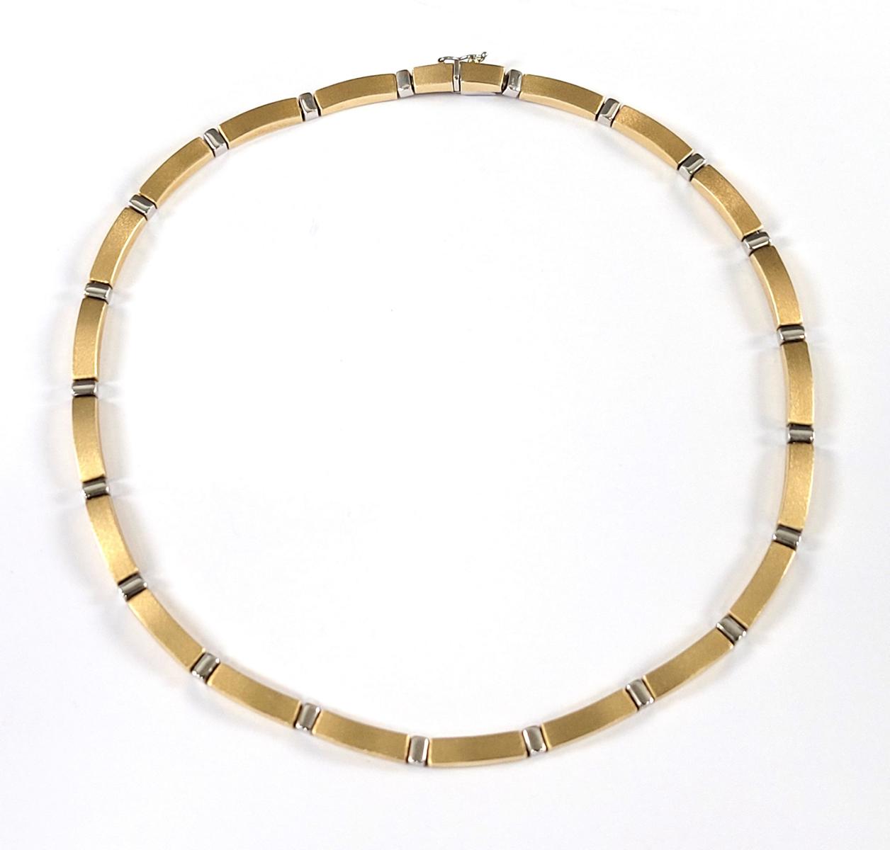 Collier, 14 Karat Gelb- und Weißgold | Badisches Auktionshaus