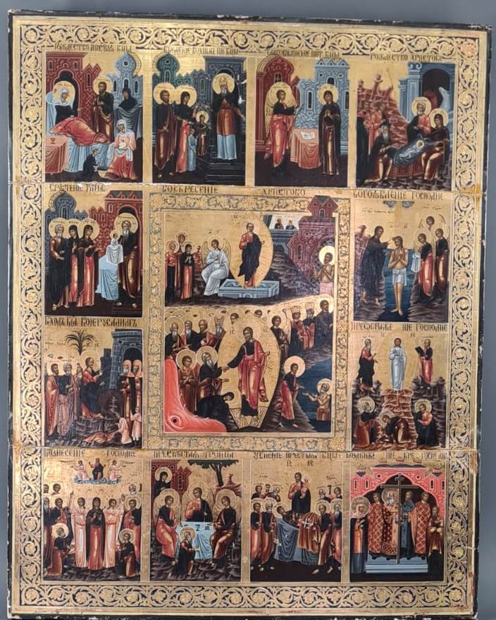 Monumentale Festtags-Ikone, Russland um 1900 | Badisches Auktionshaus