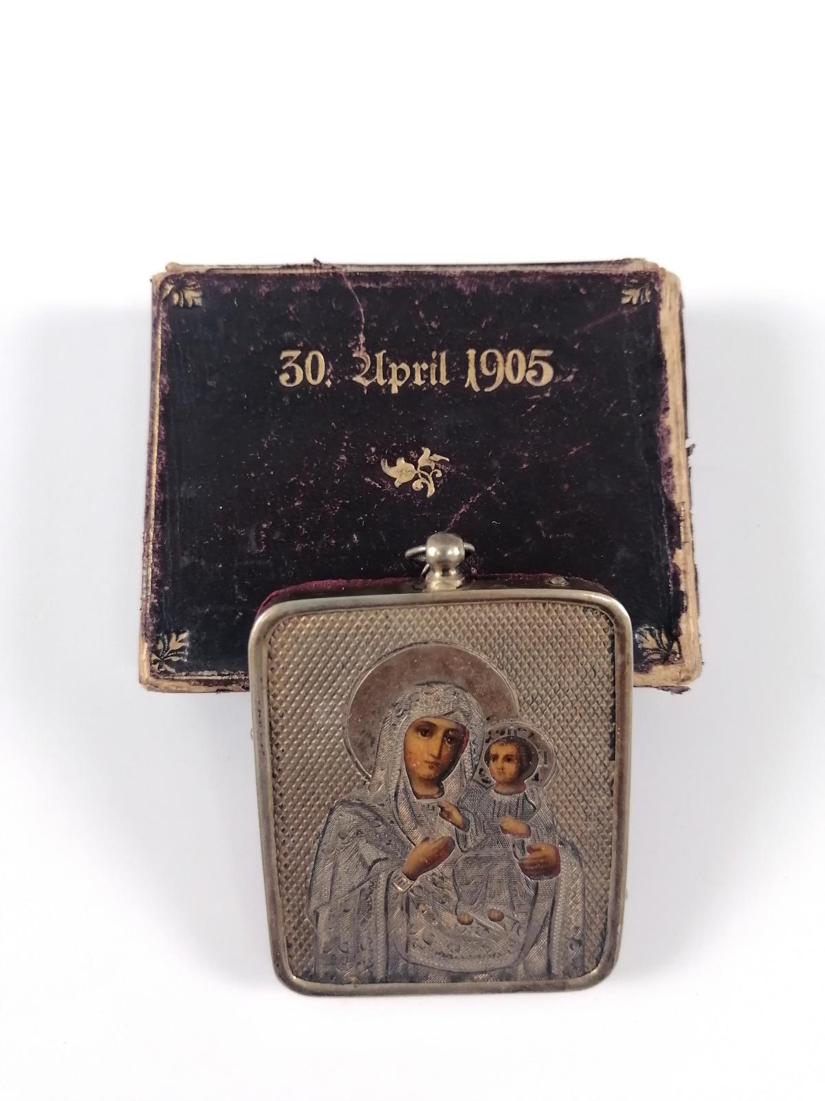 Russische Reiseikone mit Silberrisa um 1900 | Badisches Auktionshaus