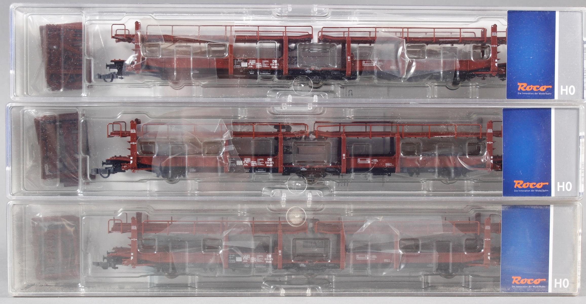 Roco Waggons, 3x 67306 Autotransportwagen | Badisches Auktionshaus