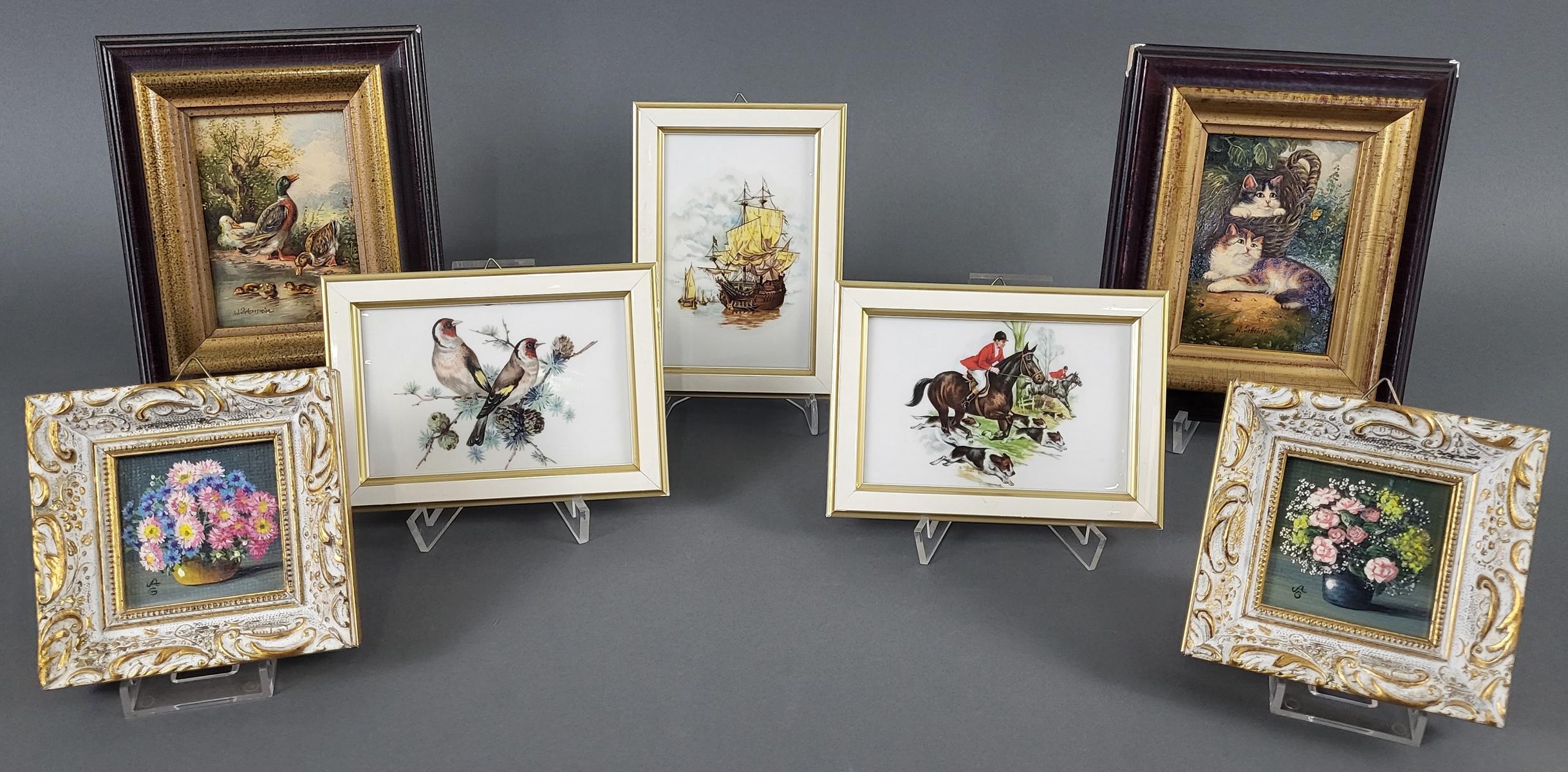 Konvolut Miniaturbilder, 7 Stück | Badisches Auktionshaus