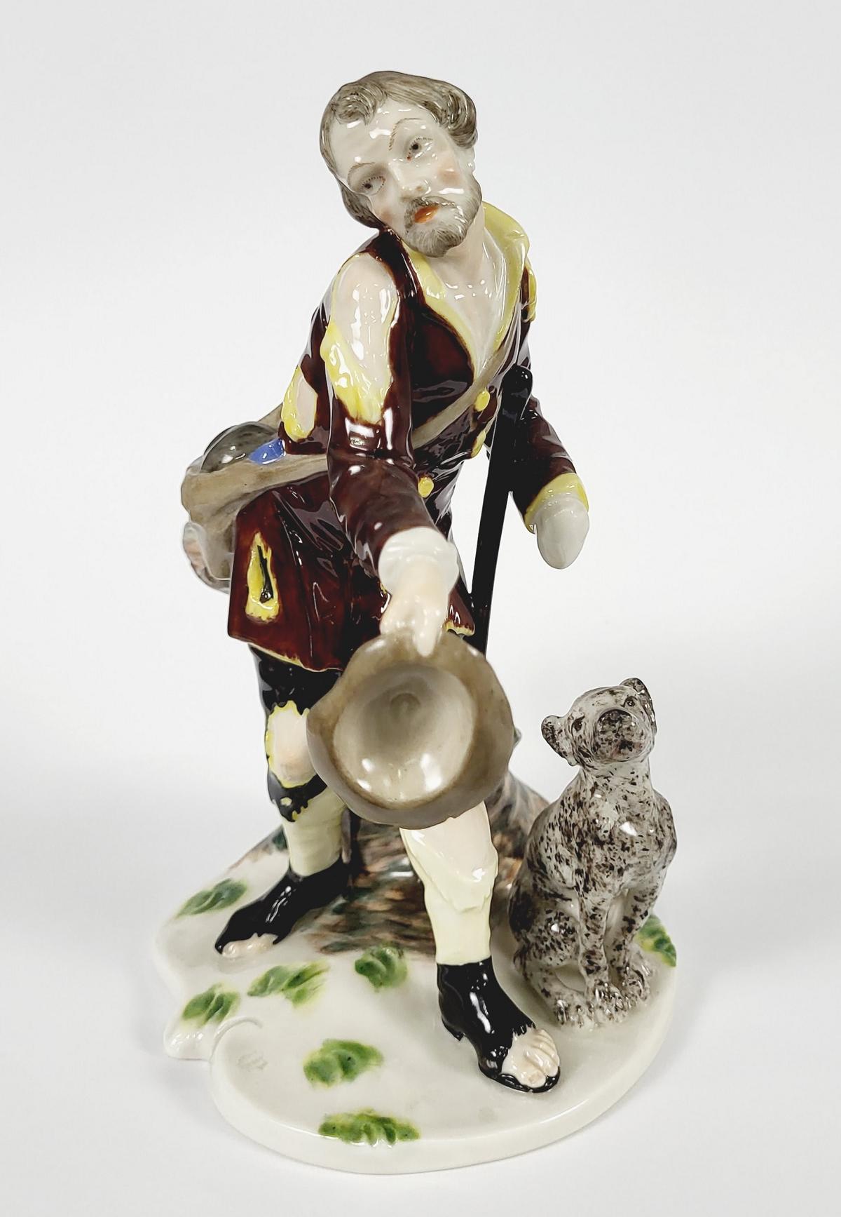 Nymphenburg Figur ‚Bettler mit Hund‘ – Marktfigur | Badisches Auktionshaus